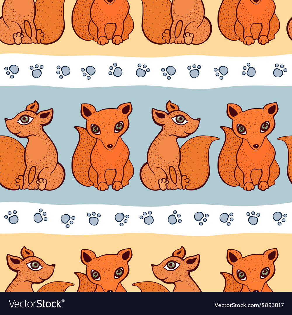 Cute fox pattern Royalty Free Vector Image - VectorStock