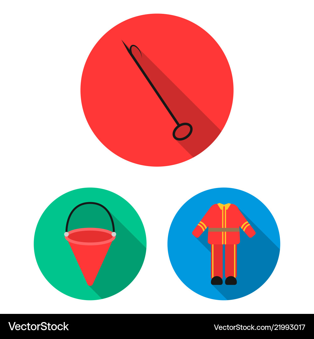 Fire department flat icons in set collection Vector Image