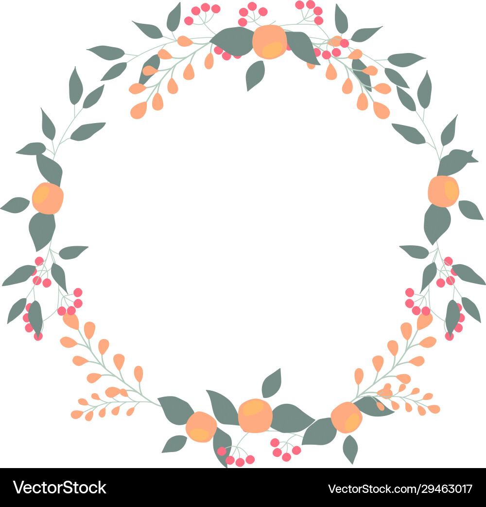 Floral round frame for events or framing cards Vector Image