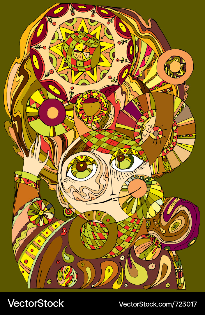Girl face abstract hair Royalty Free Vector Image
