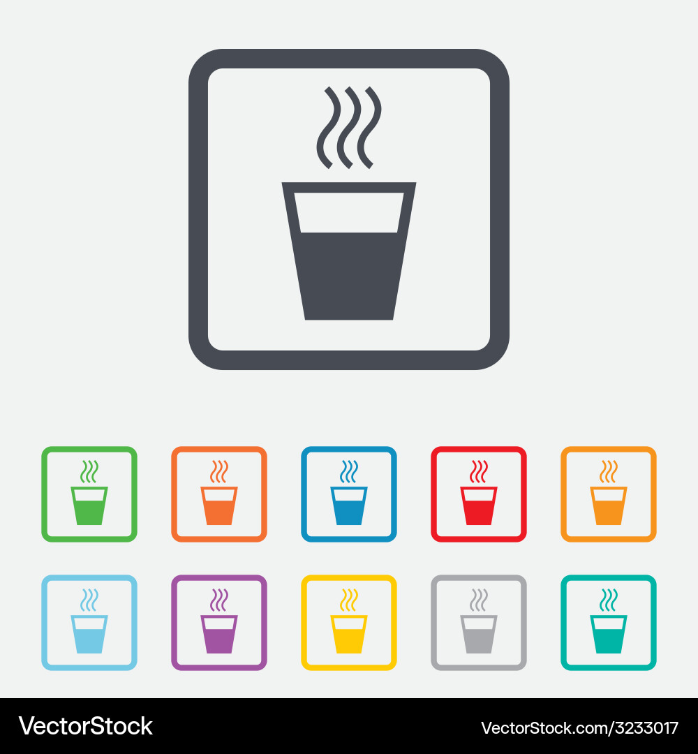 Hot water sign icon drink symbol Royalty Free Vector Image
