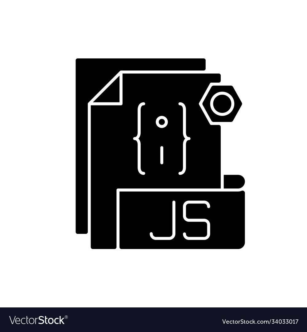 Js file black glyph icon Royalty Free Vector Image