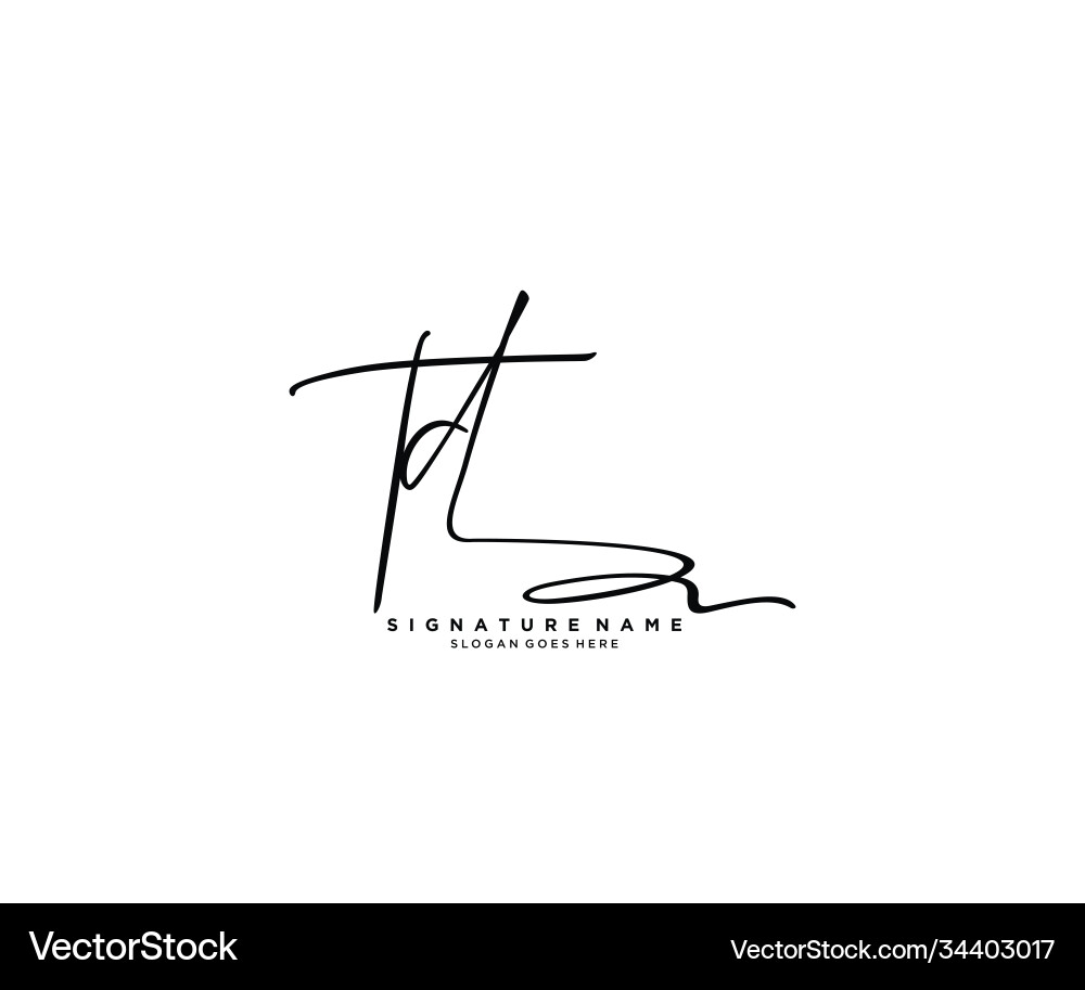 Letter td signature logo template Royalty Free Vector Image
