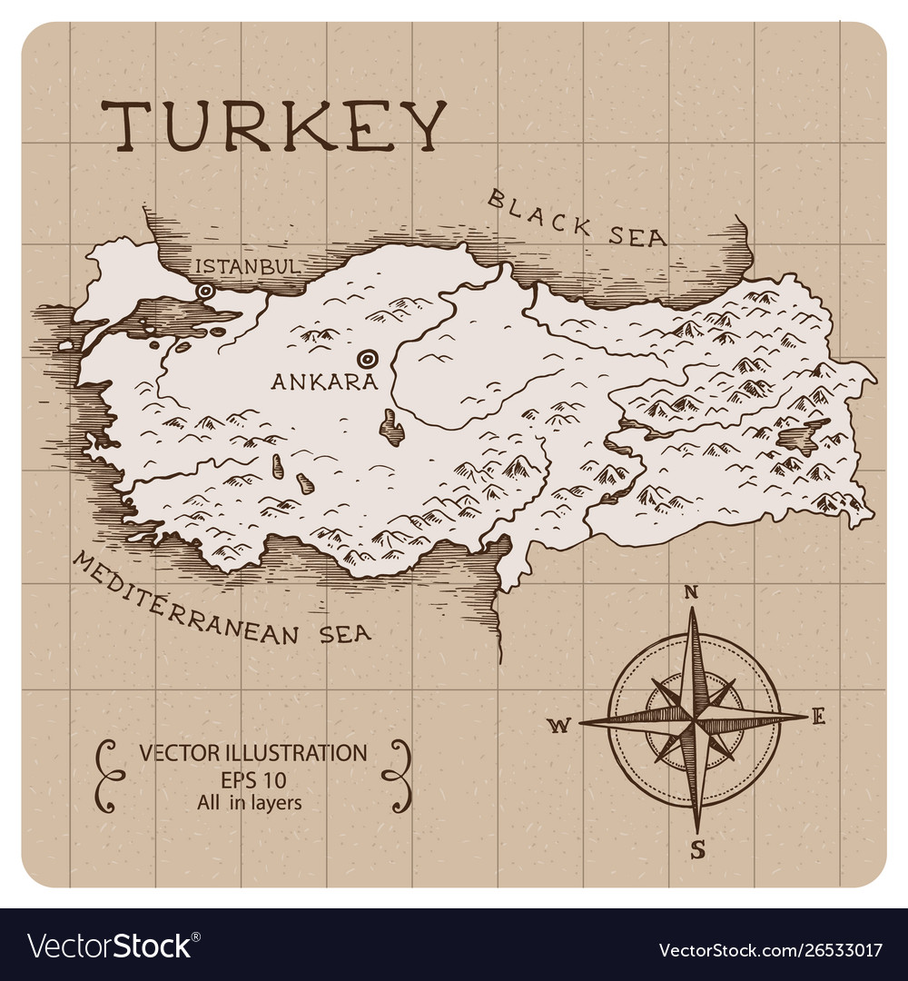 Map turkey Royalty Free Vector Image - VectorStock