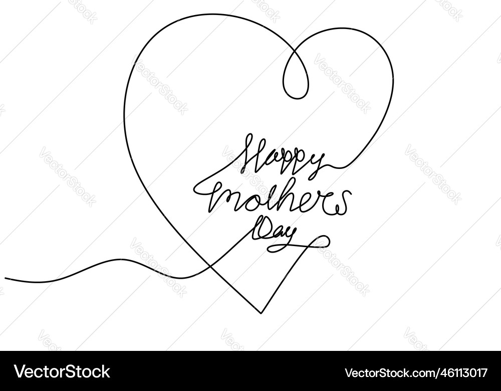 One continuous single line of love symbol Vector Image
