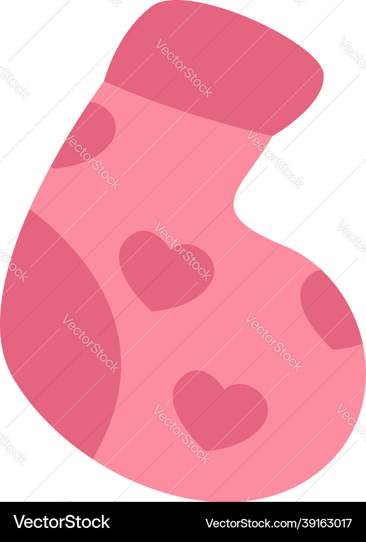 Pink baby sock on a white background Royalty Free Vector