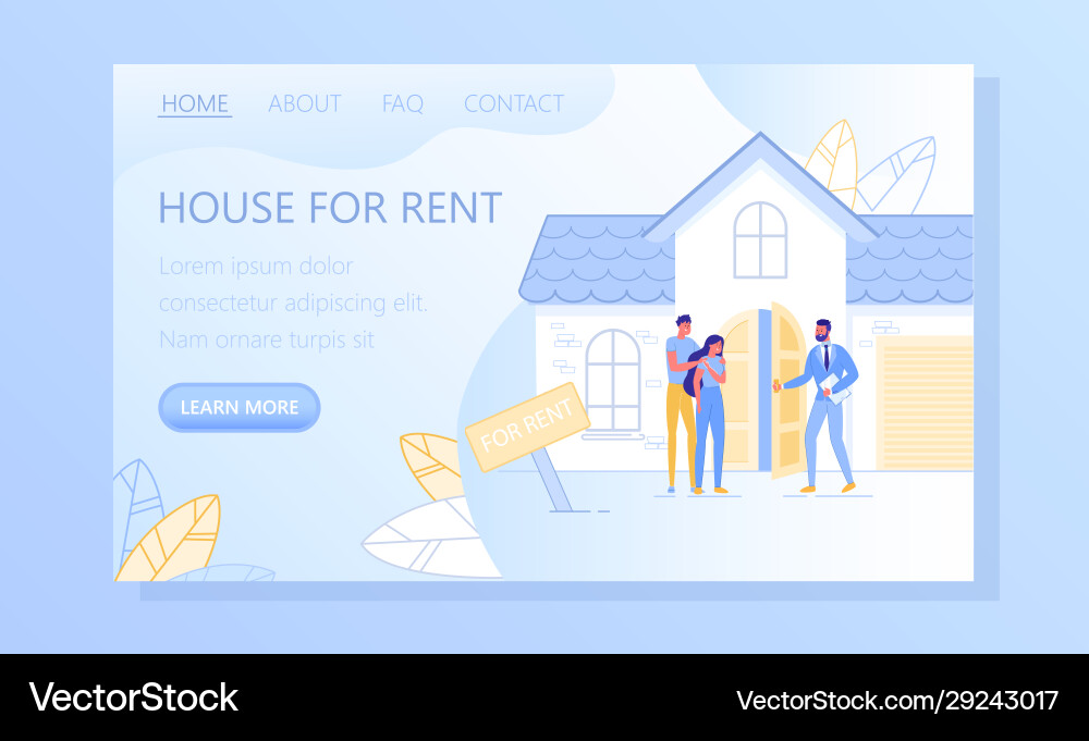 Searching rental house flat web banner Royalty Free Vector