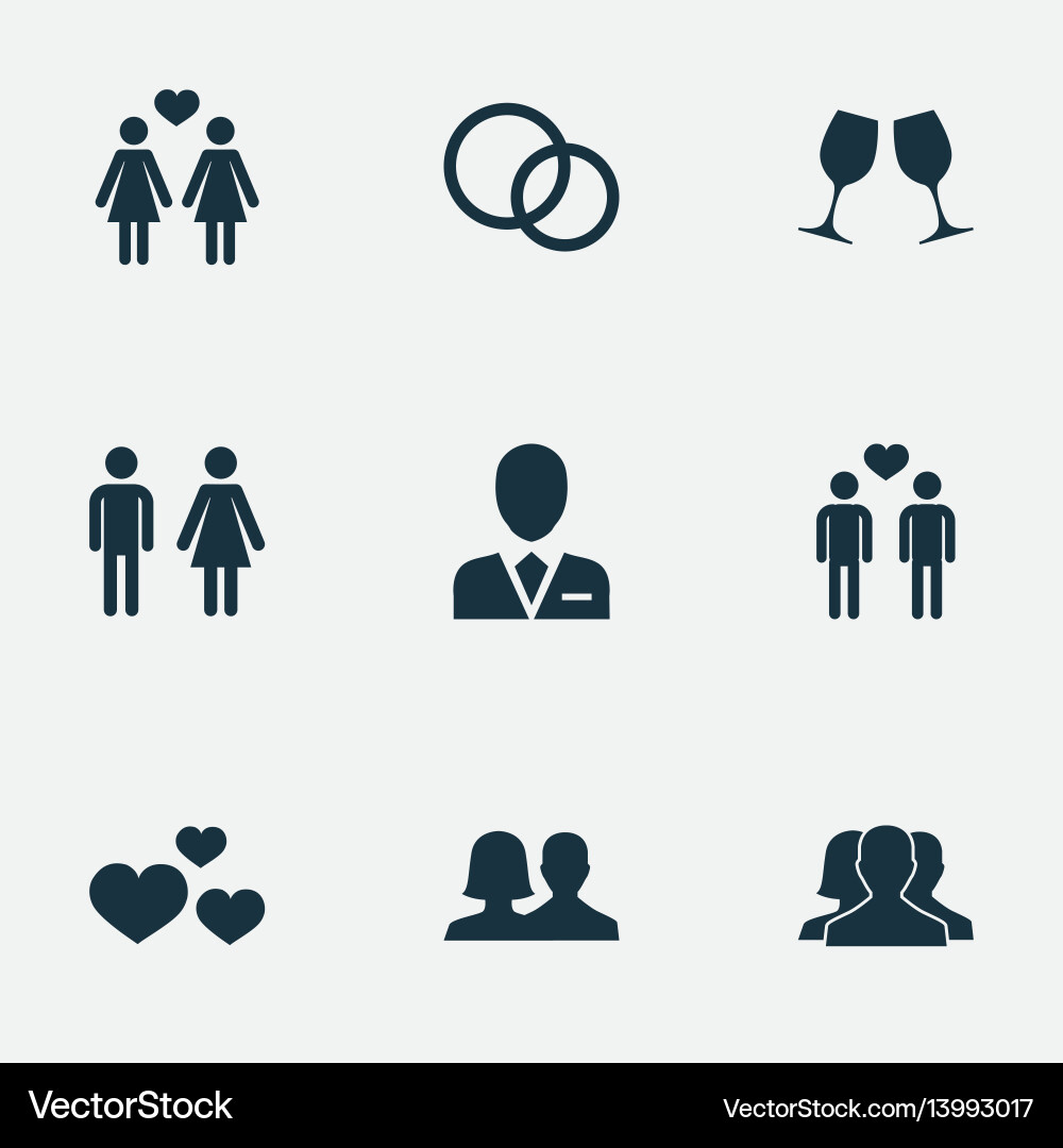 Set of simple lovers icons Royalty Free Vector Image