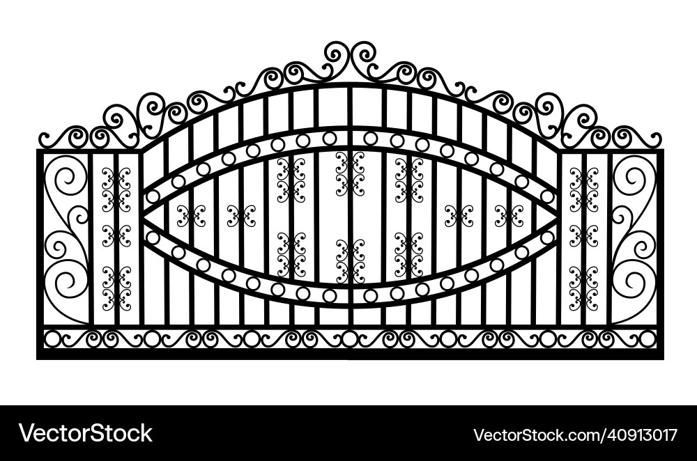 Silhouette of a wrought iron gate Royalty Free Vector Image
