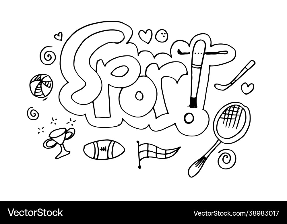 Sport lettering isolated on white background Vector Image