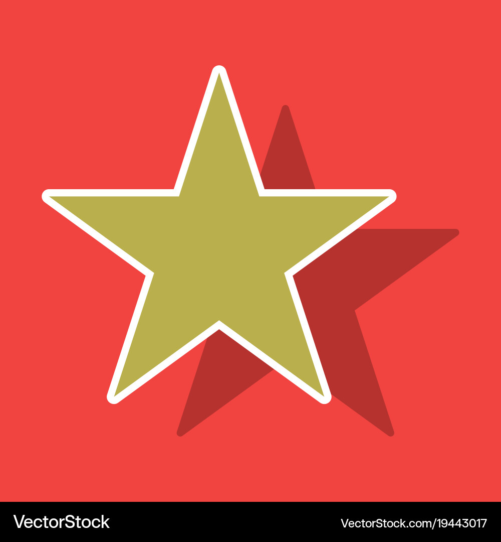 Star sticker icon flat rank favorite web symbol Vector Image