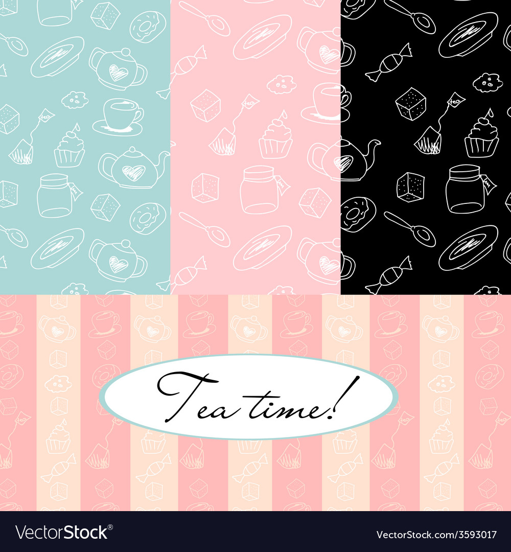 Tea seamless pattern Royalty Free Vector Image