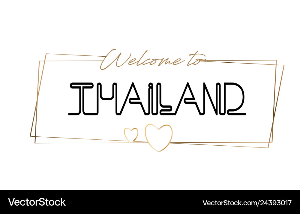 Thailand welcome to text neon lettering Royalty Free Vector