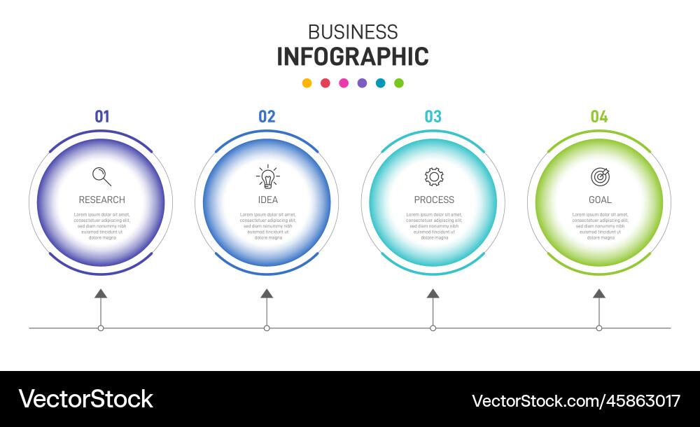Vertical infographic design with icons and 4 Vector Image