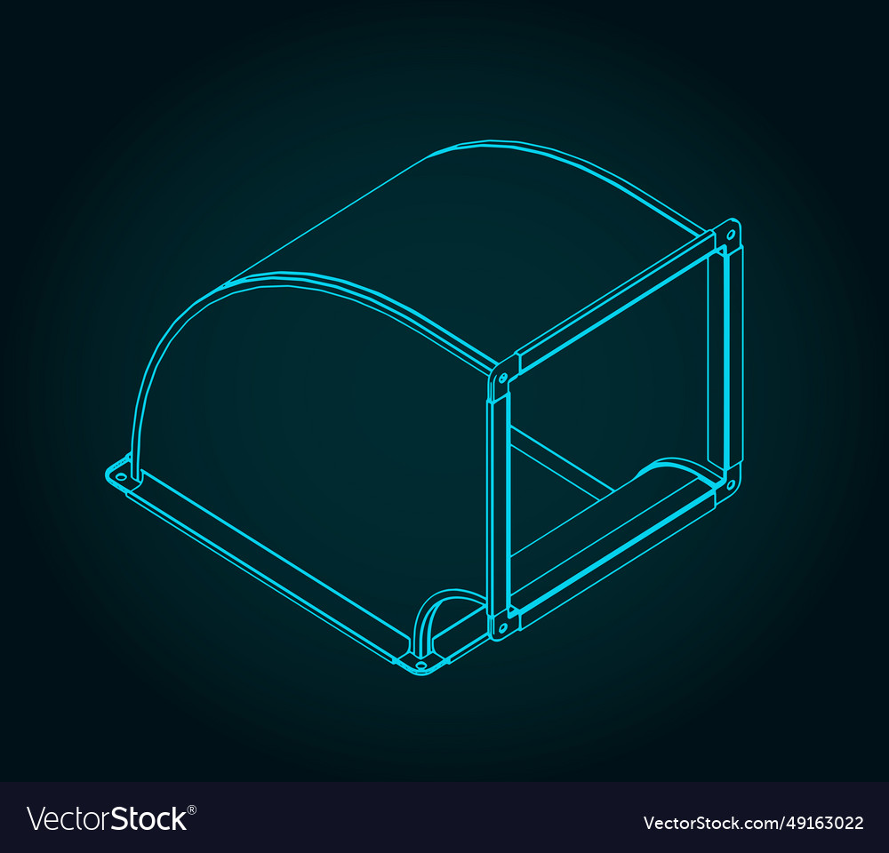 Angular duct pipe blueprint Royalty Free Vector Image
