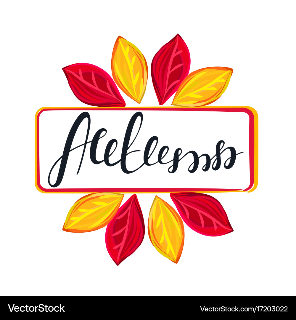 Autumn frame with colorful fall leaves lettering Vector Image