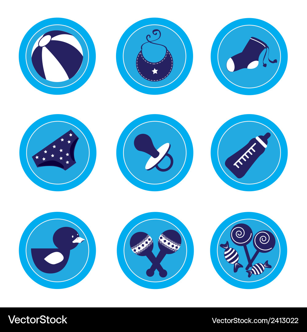 Baby icons over white background Royalty Free Vector Image