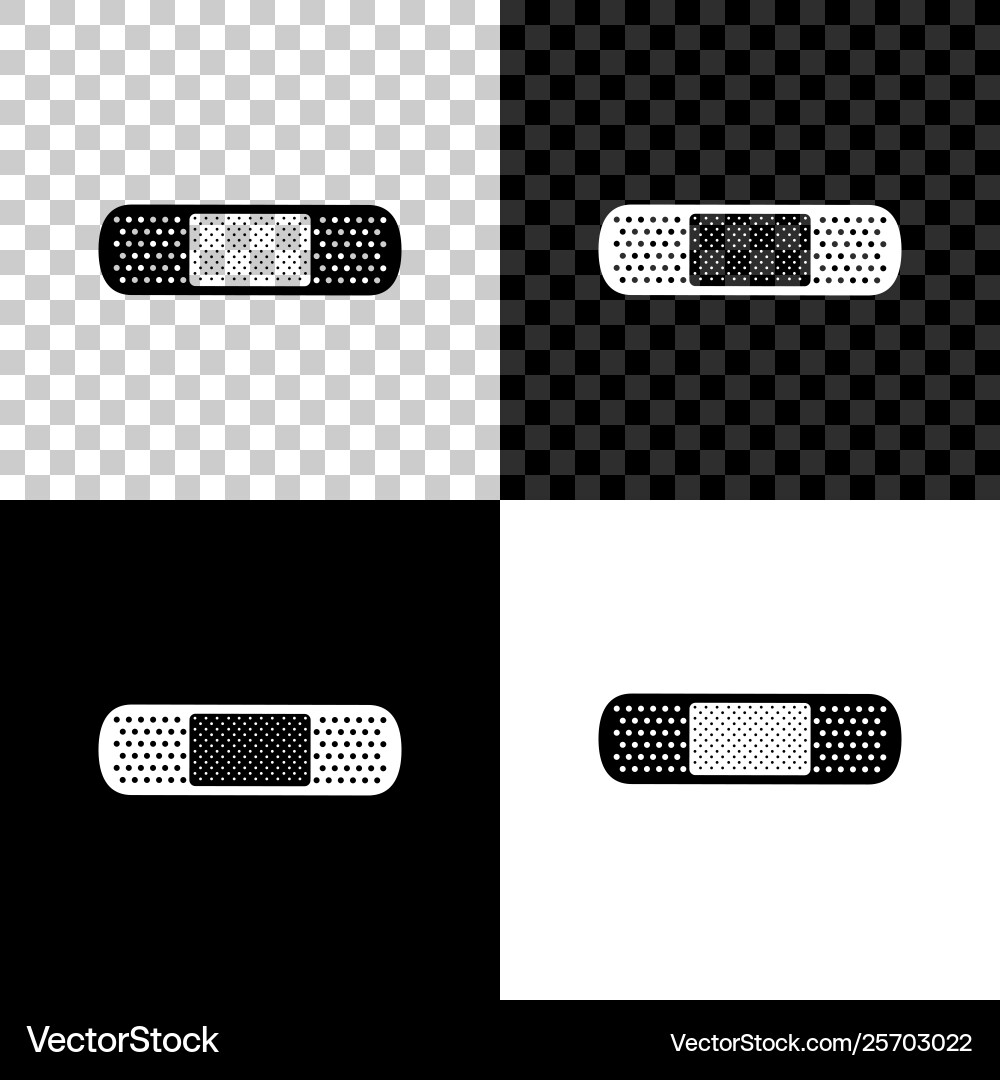 Bandage plaster icon isolated on black white Vector Image
