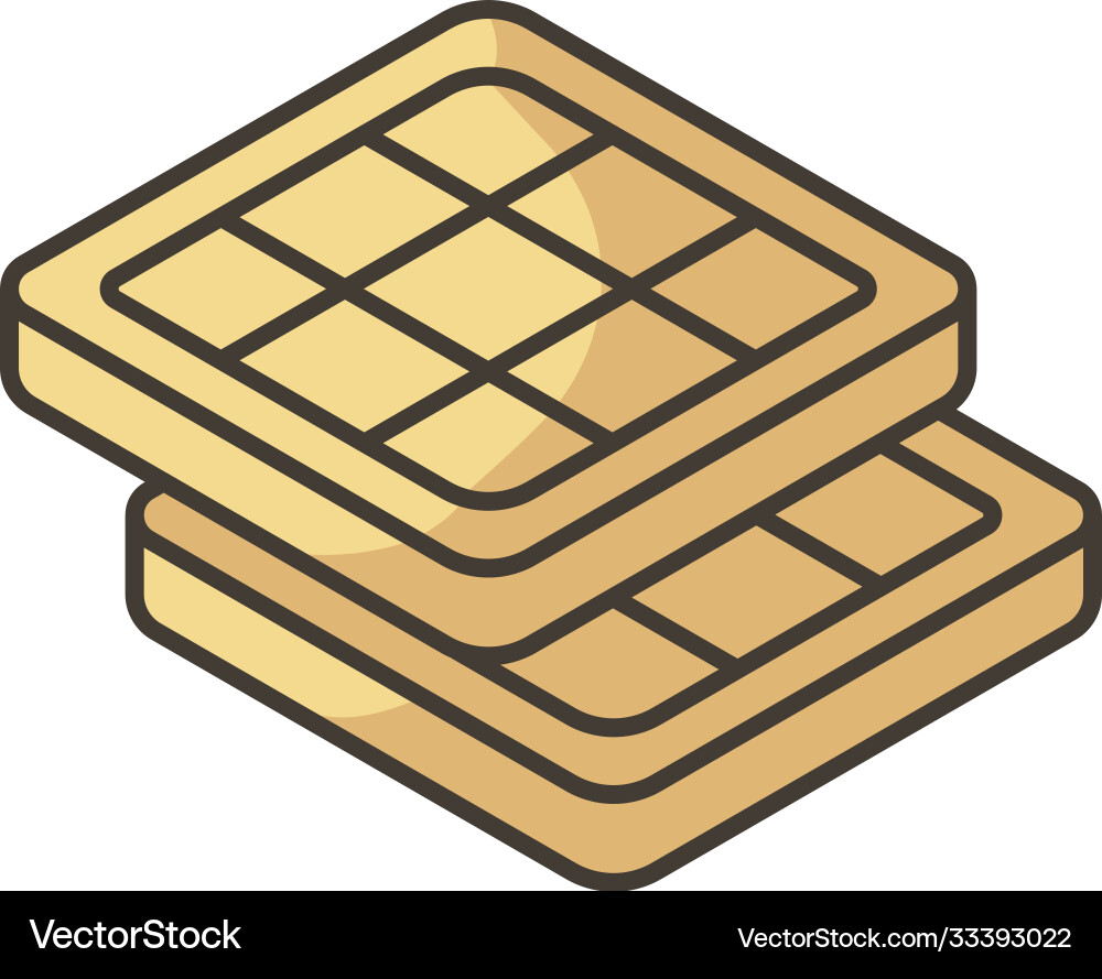 Belgian waffles rgb color icon Royalty Free Vector Image