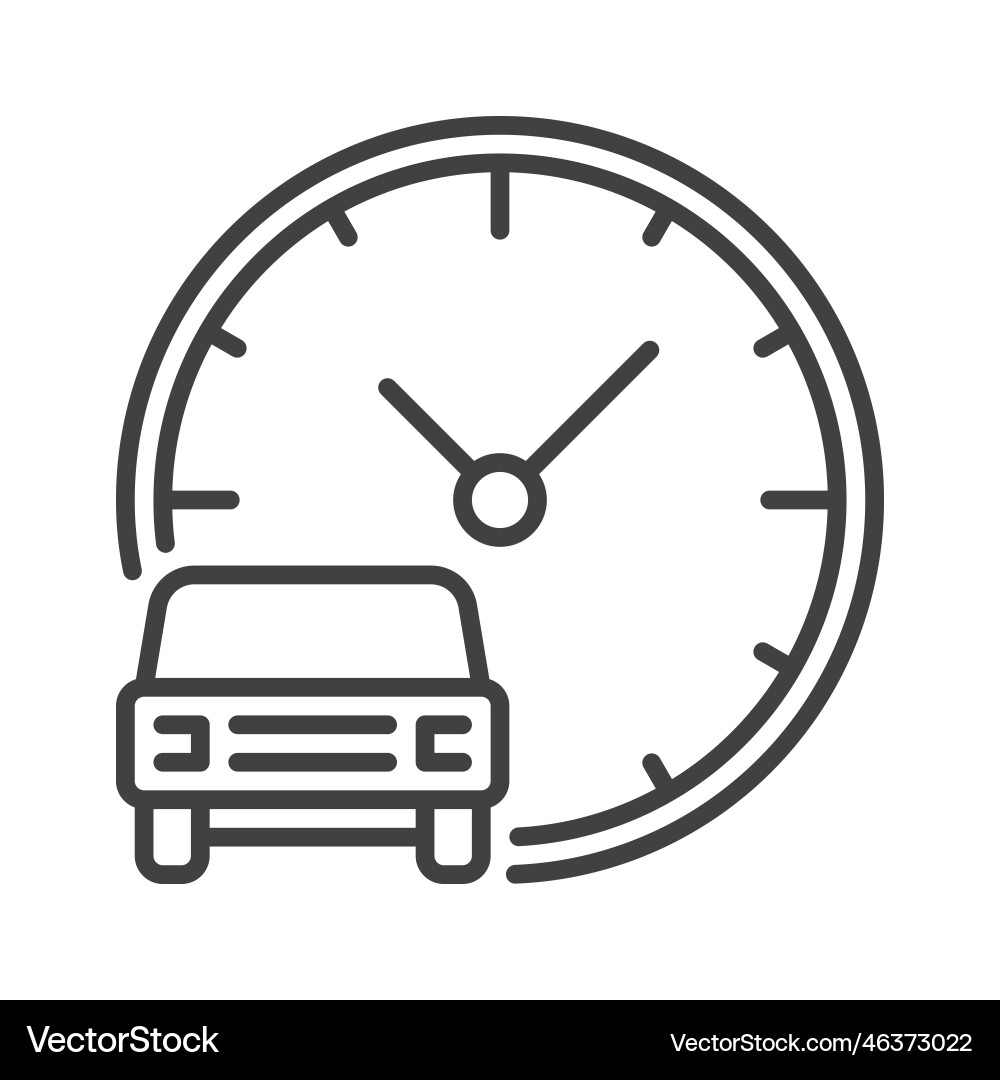Carsharing time rent by hour concept line icon Vector Image