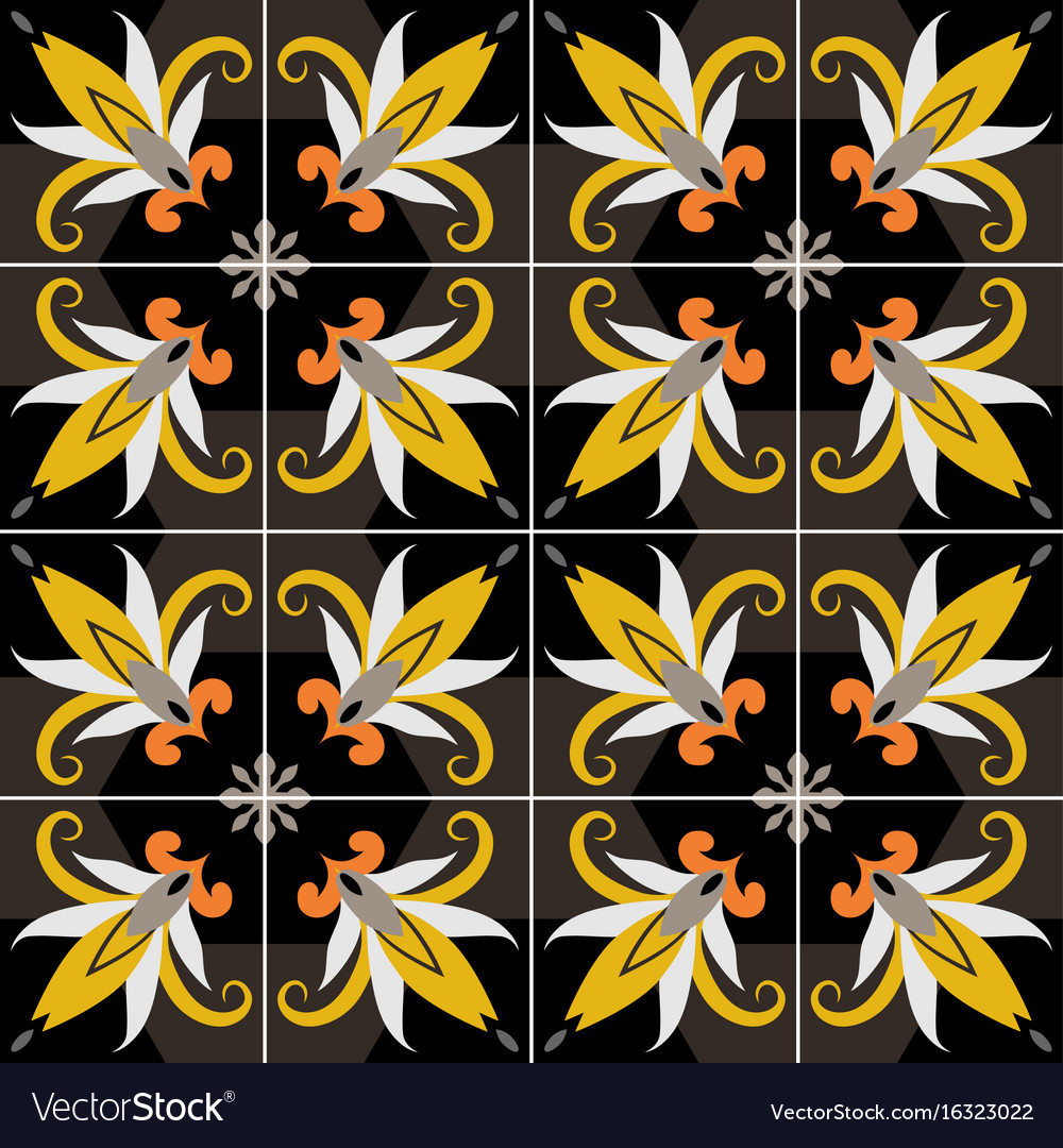 Ceramic tiles with seamless pattern Royalty Free Vector