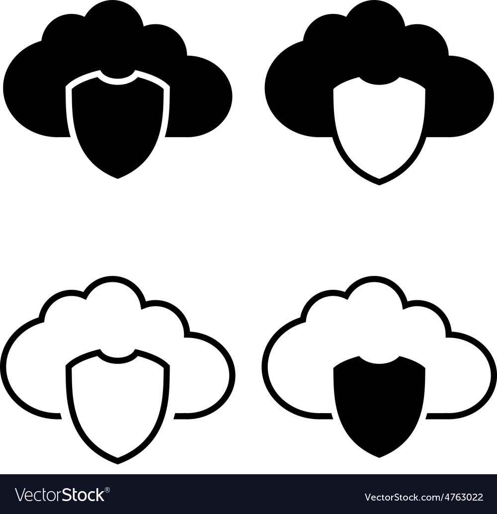 Cloud with shield icon Royalty Free Vector Image