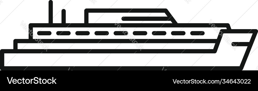 Cruise ship icon outline style Royalty Free Vector Image