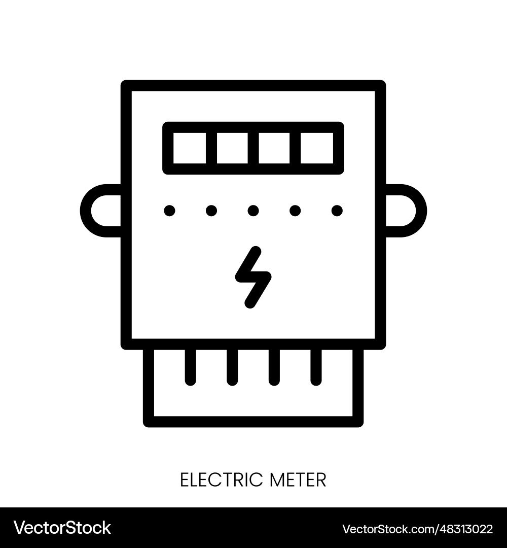 Electric meter icon line art style design Vector Image