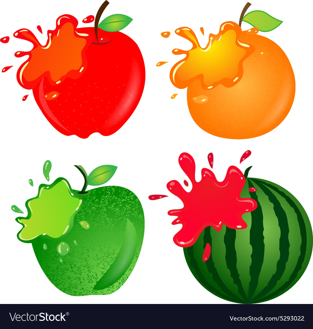 Fruit apple orange green Royalty Free Vector Image
