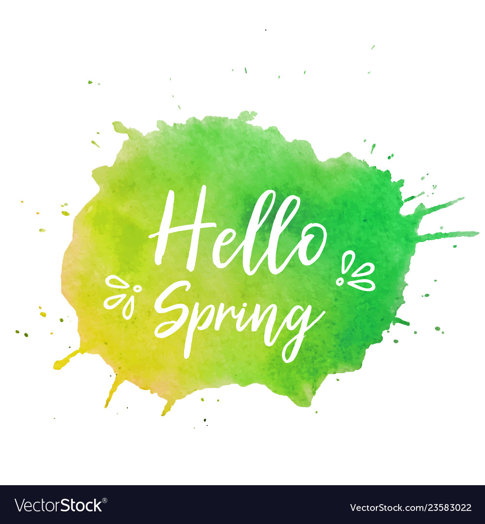 Hello spring text plate spring text Royalty Free Vector