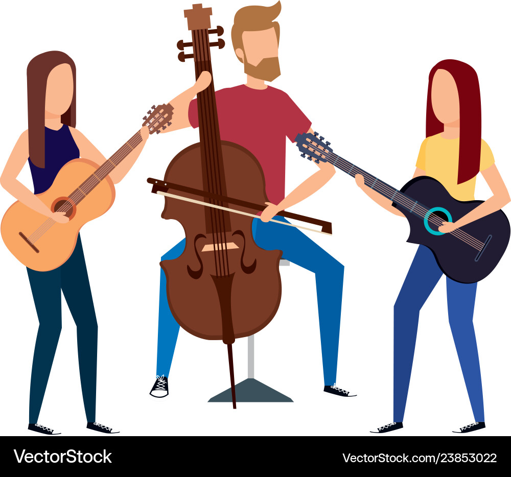 Musical band avatars characters Royalty Free Vector Image