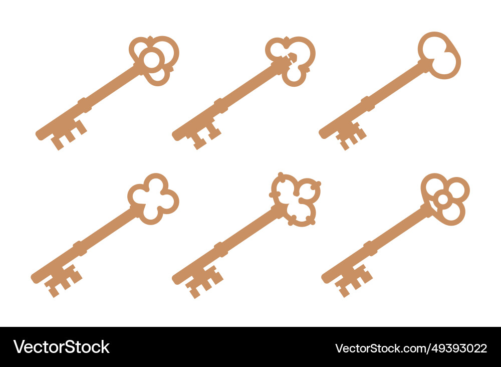 Old key house icon logo silhouette Royalty Free Vector Image