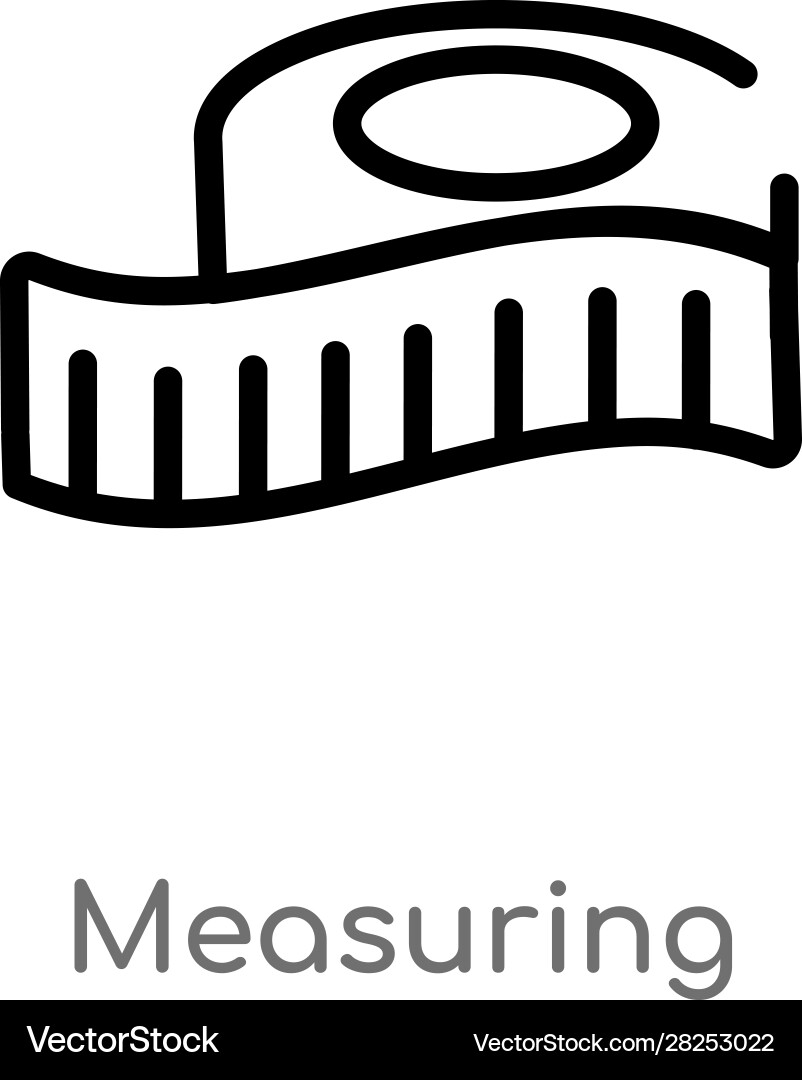 Outline measuring icon isolated black simple line Vector Image