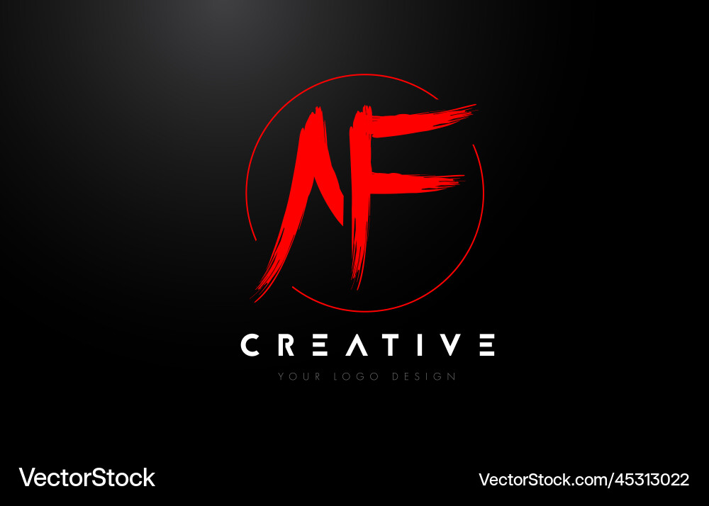Red af brush letter logo design artistic Vector Image