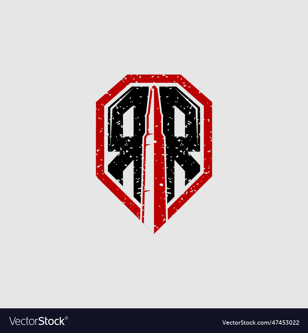 Rr letter logo design icon symbol Royalty Free Vector Image