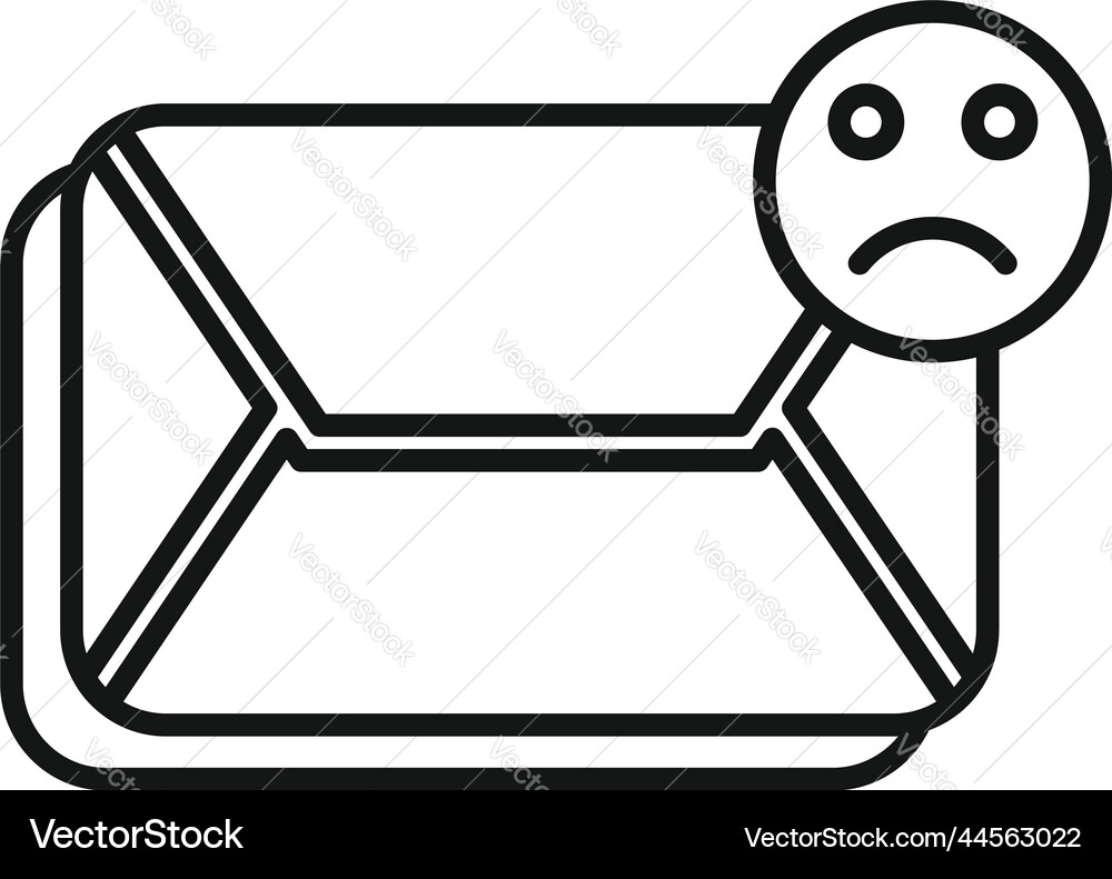 Sad mail icon outline dislike social Royalty Free Vector