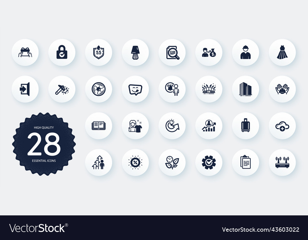 Set of business icons such as user notification Vector Image