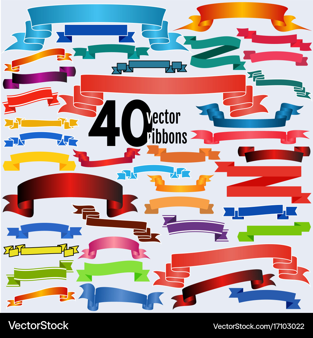 Set of empty ribbons and banners Royalty Free Vector Image
