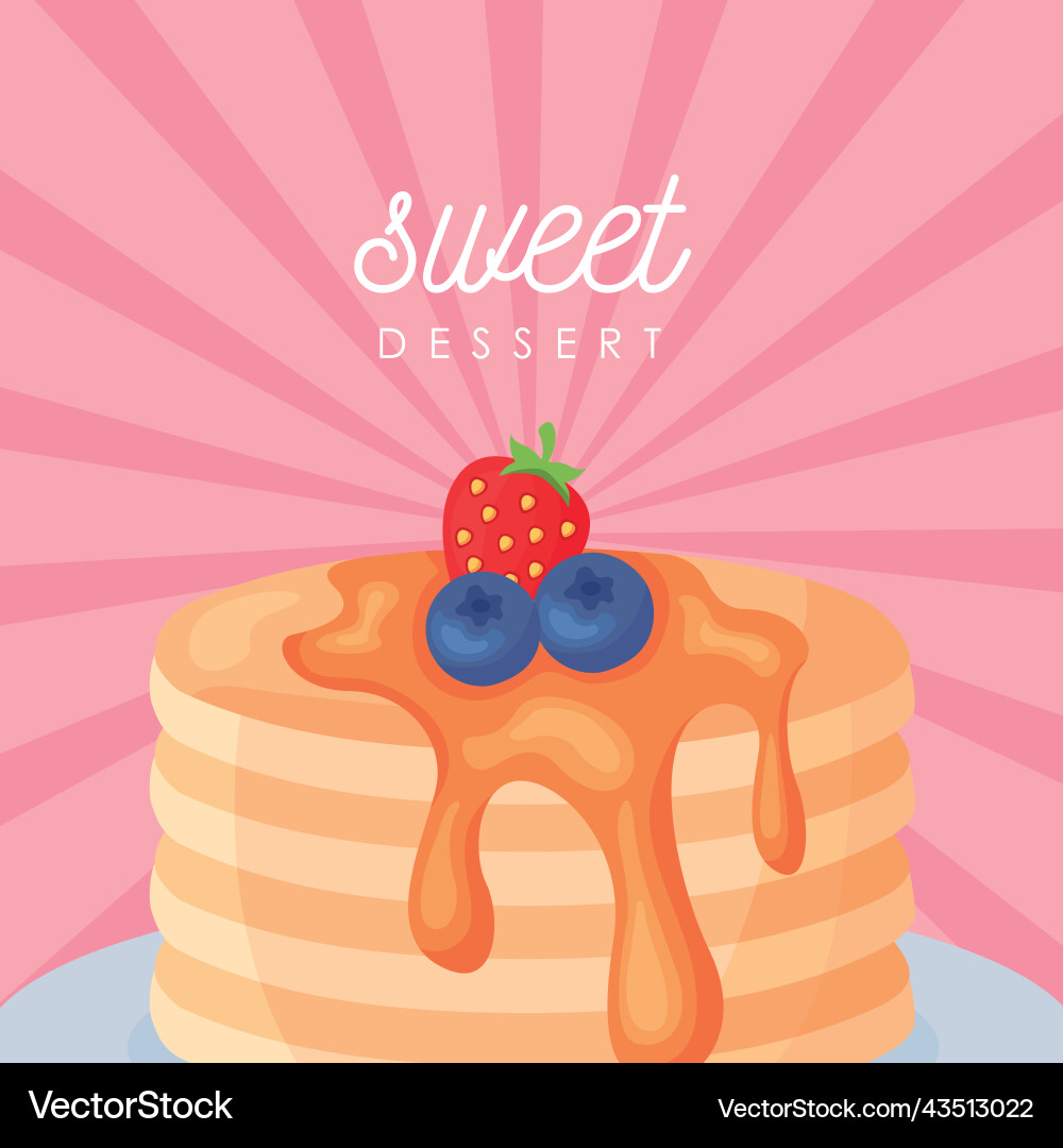 Sweet dessert lettering poster Royalty Free Vector Image