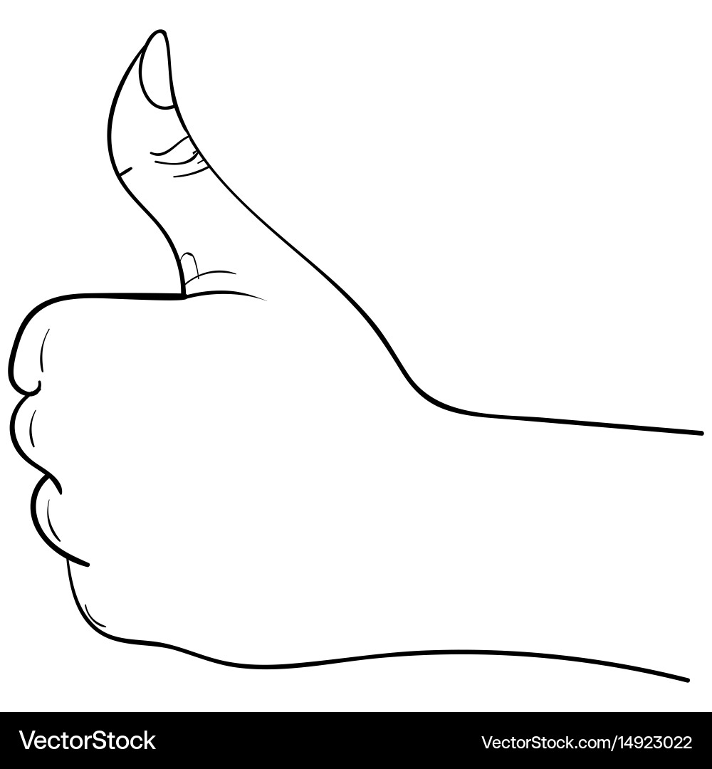 Thumbs up hand symbol on a white background Vector Image