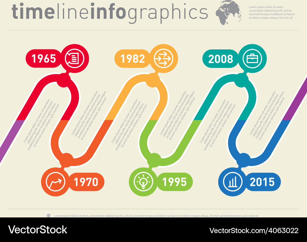 Web template of infographic timeline time line Vector Image