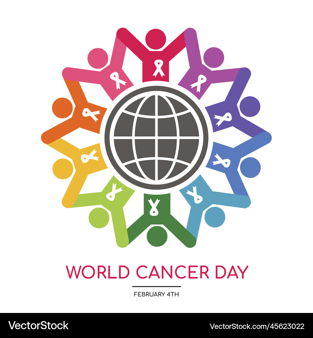World cancer awareness day Royalty Free Vector Image