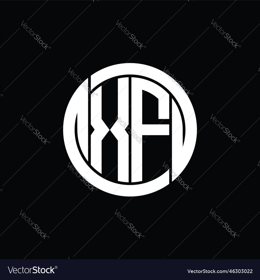 Xf logo monogram shield inside circle shape Vector Image
