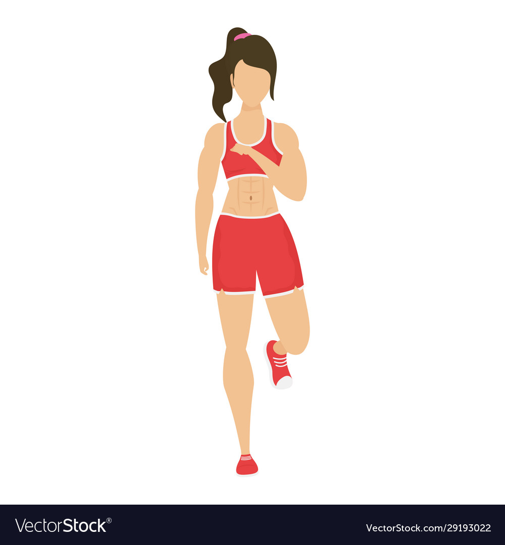 Young woman athlete running character Royalty Free Vector
