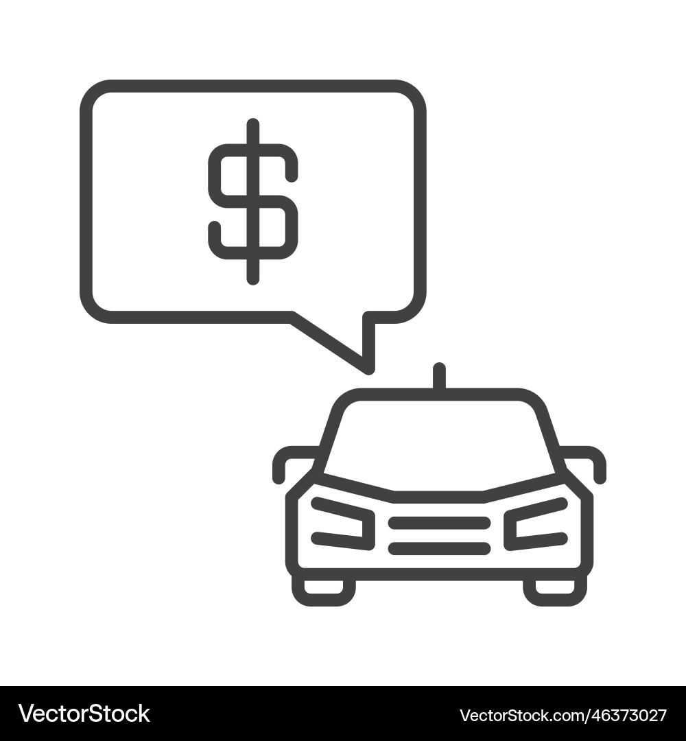 Car with dollar sign in speech bubble concept Vector Image