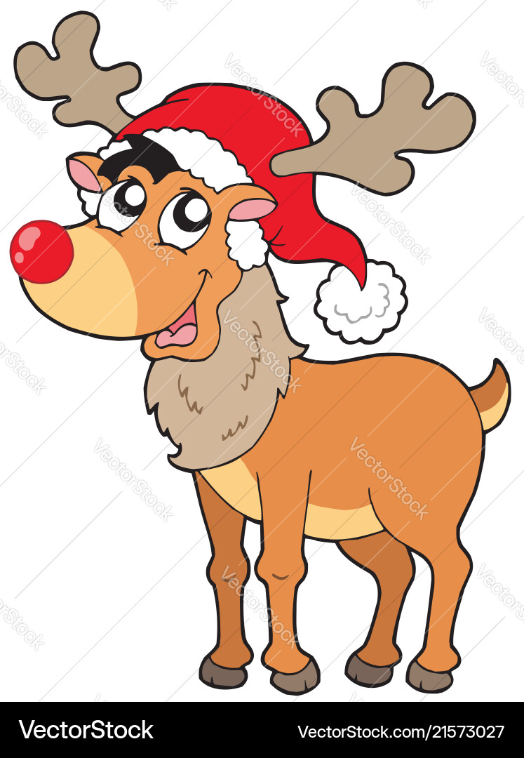 Cartoon christmas reindeer Royalty Free Vector Image