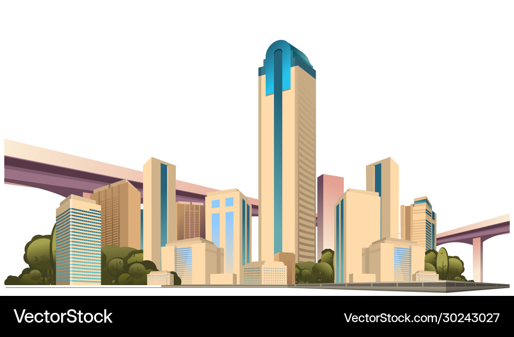 City landscape on a white background Royalty Free Vector