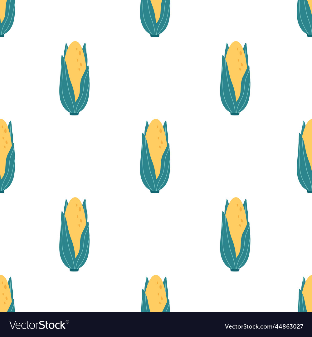 Corn seamless pattern vegetable Royalty Free Vector Image