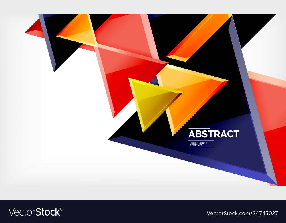 Flying triangles composition geometric background Vector Image