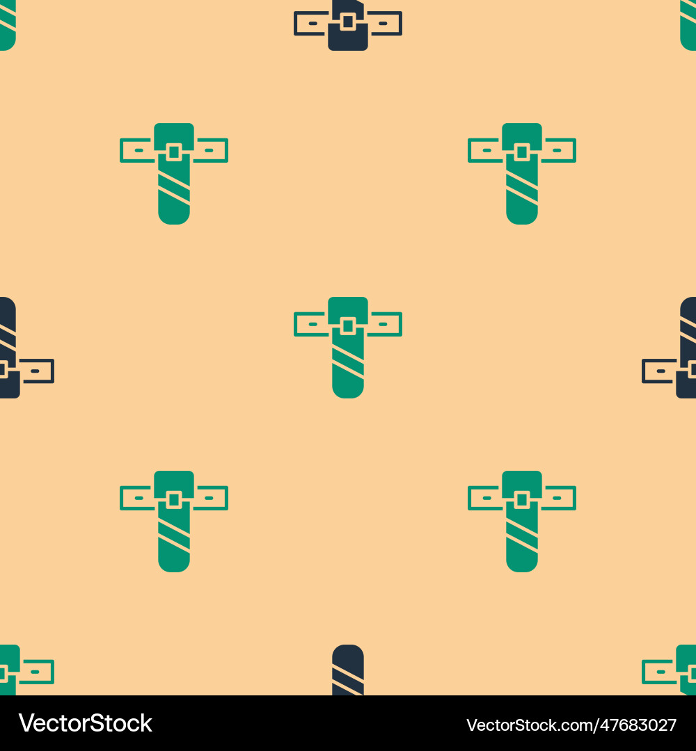 Green and black knife holster icon isolated Vector Image